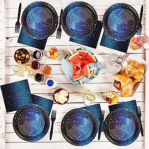 50 Pcs Space Starry Napkins Galaxy Party Napkins Supplies Decorations Lunch Paper Napkins for Outer Space Birthday Baby Shower