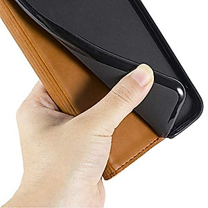 YZKJSZ Wallet Case for Oppo Reno 6 Pro 5G, Flip PU Elegant Retro Leather Case with Credit Card Slots and Stand Protective Cover for Oppo Reno 6 Pro 5G (6.55") - Dark Brown