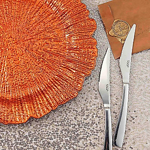 Tiger Chef Charger Plates - Orange Plate Chargers for Dinner Plates - Wedding Décor Place-mats (6, Orange Reef)