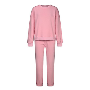 HGps8w Women's Two Piece Outfits Sweatsuit Long Sleeve Sweatshirt and Sweatpants Workout Athletic Tracksuits Loungewear