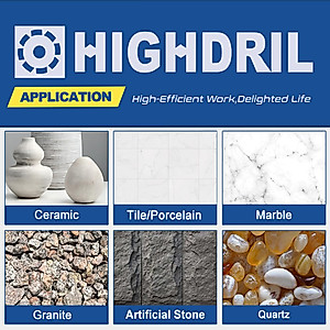 HIGHDRIL Dry Diamond Drill Bits,2pcs 8mm 5/16" with Hex-Shank Diamond-Hole-Saw for Granite Marble Porcelain Ceramic-Tile Drill Bits