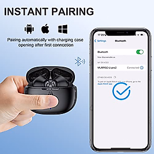 MURPISO Wireless Earbuds, Active Noise Cancelling Wireless Earbuds, in-Ear Bluetooth 5.2 Headphones with 4 Mics, 35 Hours Playtime, IPX6 Waterproof, Deep Bass Headset for iOS Android, Black