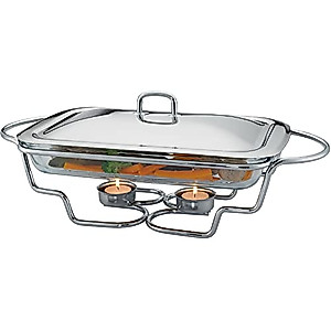 Galashield Chafing Dish Buffet Set Warming Tray with Lid Stainless Steel Buffet Server and Oven Safe Glass (3-Quart)