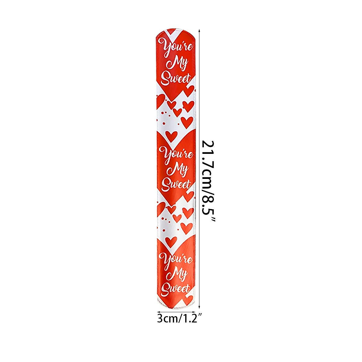 JoFAN 48 PCS Valentines Slap Bracelets Toys for Kids School Class Classroom Valentines Day Cards Gifts Prizes Party Favors