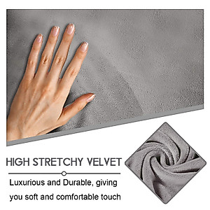 ULTICOR Reclining Love Seat Slipcover, 48" - 65" L, 6-Piece Velvet Stretch Loveseat Reclining Sofa Covers, 2 seat Love seat Recliner Cover, Thick, Soft, Washable (Light Grey)