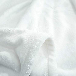 UOZZI BEDDING All-Season Ivory White Flannel Fleece Baby Blanket for Girls & Boys - Ultra Soft Plush Thin Kids Toddler Blanket for Crib, Pram Strollers, Sofa, 100% Microfiber Polyester 27"x39"