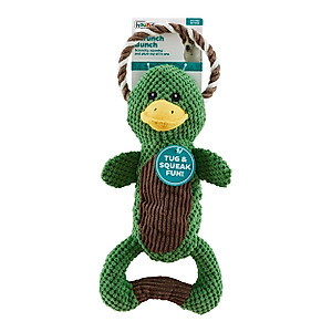 Outward Hound Scrunch Bunch Duck Interactive Plush Squeaky Dog Tug Toy
