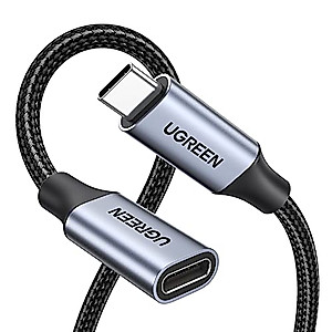 UGREEN USB C Extension Cable 3.3FT, USB C 3.2 Extender Nylon Braided Type C Male to Female Cord 100W Charging 10Gbps Transfer Compatible with Steam Deck, Hubs, MacBook Mini 2023/Pro, iPad, etc