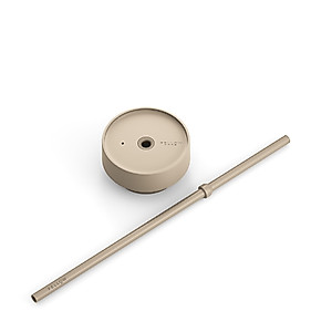 Fellow 20 oz Carter Cold Water Bottle for Water, Iced Tea, Coffee, Smoothies, Iced Coffee & more - Stainless Steel Vacuum-Insulated Iced Coffee tumbler with Spill Resistant lid and straw - Sand Dune