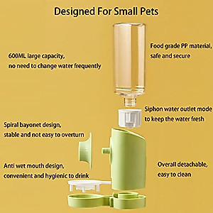 WEWAYKGJ Rabbit Hay Feeder Wooden Hay Rack Automatic Water Bottle Less Wasted Hay Feeder for Rabbit Bunny Chinchillas Guinea Pig Small Animal Supplies (Horizontal)
