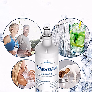 Maxblue RPWFE (with CHIP) NSF 401 Certified Refrigerator Water Filter, Replacement for GE® RPWFE, RPWF, WSG-4, WF277, GFE28GMKES, PFE28KBLTS, GFD28GSLSS, PWE23KSKSS, GYE22HMKES, DFE28JSKSS