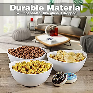 Tiawudi 10 Pack Large Salad Bowls, 48oz Plastic Serving Bowls for Salad, Ramen, Noodles, Soup, Oatmeal, Cereal, Snack, Popcorn, Kitchen Bowls, Microwave Safe