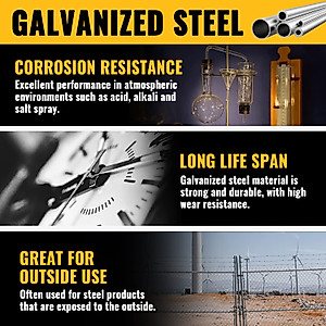 VIVIDA Wall Mount Gate Hinge 4 PCS, Heavy Duty Flat Back Farm Gate Hinge with 5/8" Pin, Chain Link Fence Parts, Galvanized Steel