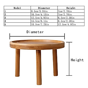 Bonsai Pedestal Wooden Stool Vase Base Solid Wood Flowerpot Tray Flower Shelf Indoor Desktop Living Room Potted Plant Succulent Green Display Stand Bonsai Base (Size : 3.35in)