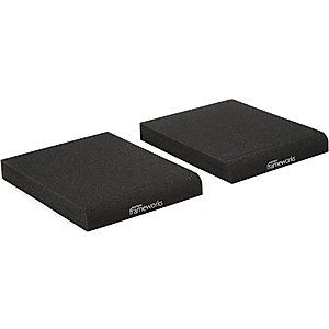 Gator Frameworks Acoustic Foam Isolation Pads for Medium Studio Monitors, Fits Most Speaker Stands, Desktops and Bookshelfs; 2-Pack (GFW-ISOPAD-MD)