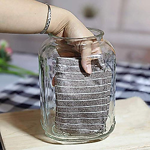 Glass Jars 64oz,Candy Jar with Lid For Household,Food Grade Clear Jars (2 Pack)