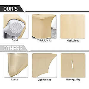 SEPARO -2 Pack, 6 ft Spandex Table Cover Fitted Rectangular Tablecloth Stretchable Fabric Lycra Tablecloth Wrinkle-Free for Party Dj Tradeshows Banquet Weddings Cocktail