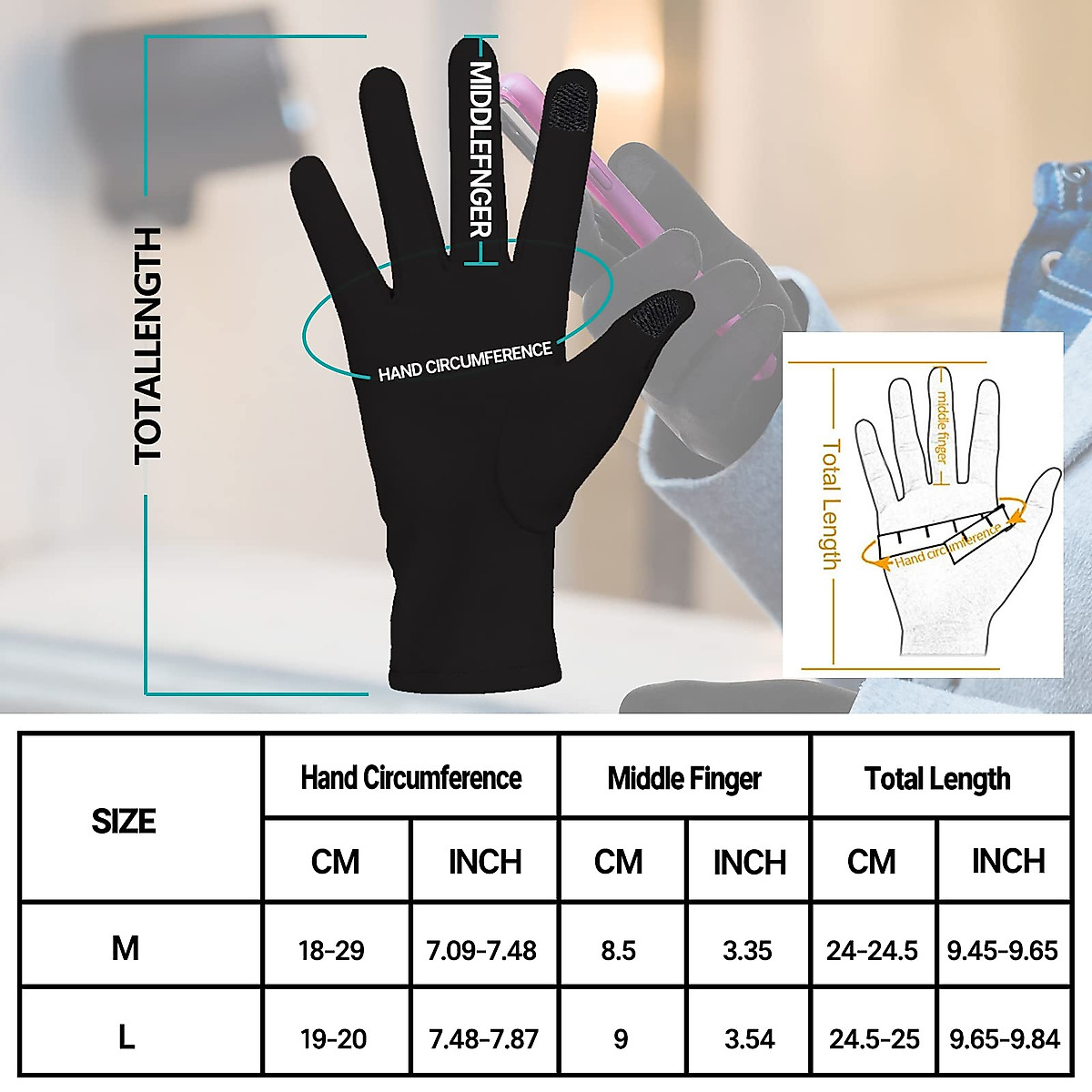 Achiou Women Winter Touchscreen Gloves Soft Comfortable Thermal Elastic Stretch Texting Glove for Traveling, Cycling, Running, Shopping (Black) …