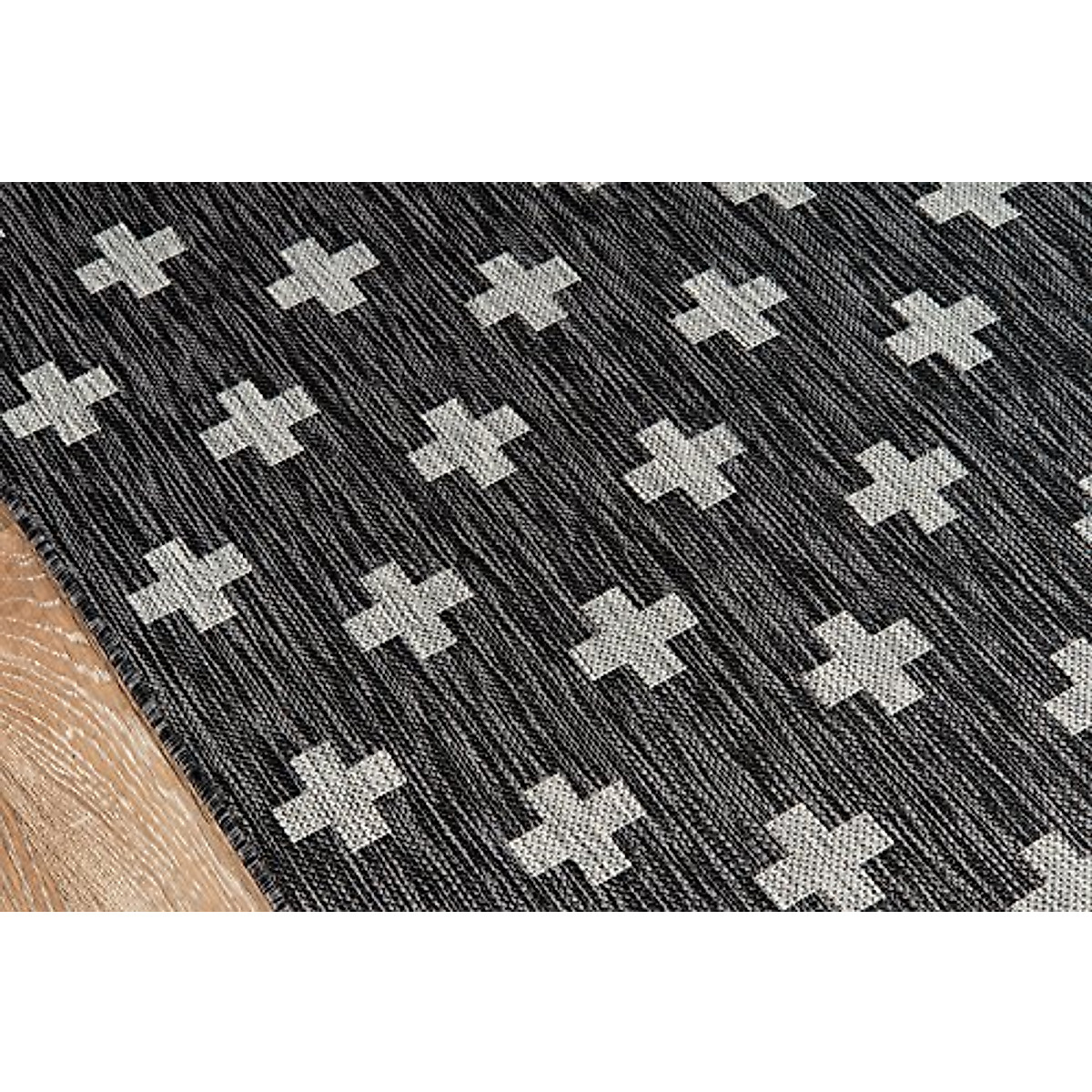 Novogratz by Momeni Villa Collection Umbria Indoor/Outdoor Area Rug, Charcoal, 5'3" x 7'6" Size Mat for Living Room, Bedroom, Dining Room, Nursery, Hallways, and Home Office