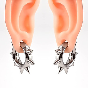 Atomhole 2PCS Spike-Shaped Ear Gauges, Hypoallergenic Ear Hangers Weights for Stretched Earlobe, 316 Stainless Steel Ear Expander Body Piercing Tunnel Plug Jewelry