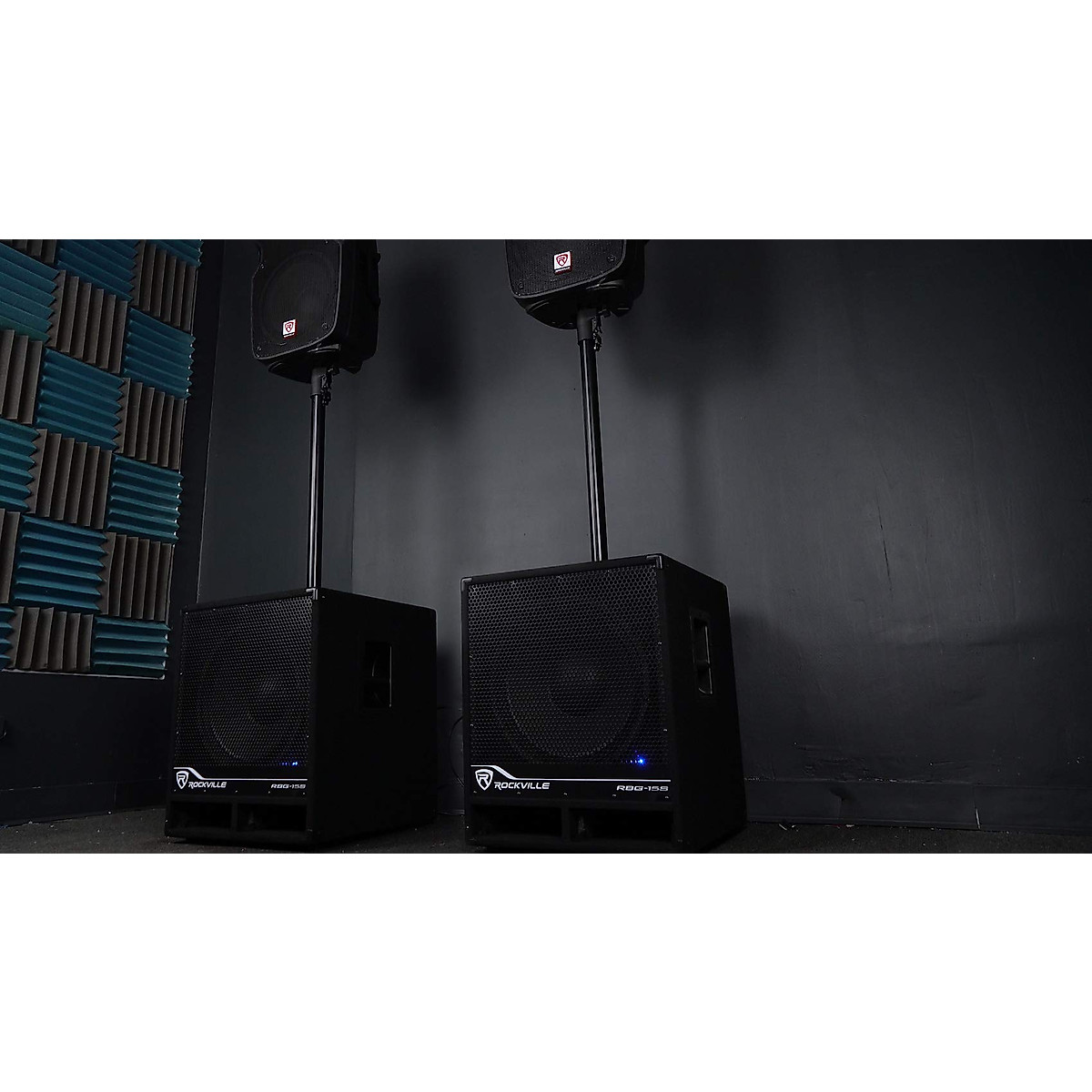 Rockville RBG15S 1600w Active Powered PA Subwoofer w/DSP + Limiter Pro/DJ, 15 inch, Black