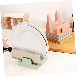 Anneome 2pcs Plastic Green Pan Lid Rack, Pot Cover Organizer, Storage Holder for Kitchen