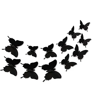 Jenbode 3D Butterfly Wall Decor 12 Pcs, Butterfly Decorations for Butterfly Birthday Decorations Butterfly Party Decorations Cake Decorations, Removable Wall Stickers Room Decor for Kids Nursery Classroom Wedding Decor