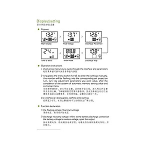 Solar Charge Controller 10 amp - PowMr Solar Panel Battery Controller 12V 24V,Dual USB Adjustable Parameter Backlight LCD Display and Timer Setting ON/Off Hours Solar Regulator(10A)