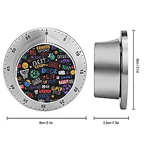 Kitchen Timer Black Basketball Classroom Timer Stainless Steel Countdown Timer with Magnetic Backing