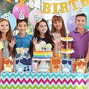 24 Pack Dog Man Gift Bags Blue Dog Ears Pattern Paper Gift Bags with Handles for Kids for Baby Shower Birthday Party Party Supplies