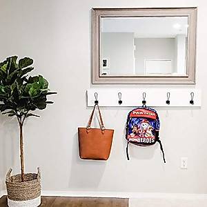 Keadic 6 Pack Heavy Duty Rustic Black Coat Hooks Kit with Screws and Expansion Screws Included for Hanging Look (Black - 6 Pack)