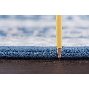 Beauregard Traditional Oriental Navy Oval Area Rug, 5' x 7' Oval