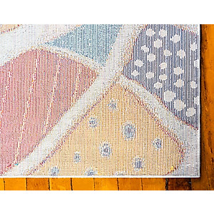 Unique Loom Positano Collection Coastal Modern Abstract Oceanic Rust Red Area Rug (5' x 8')