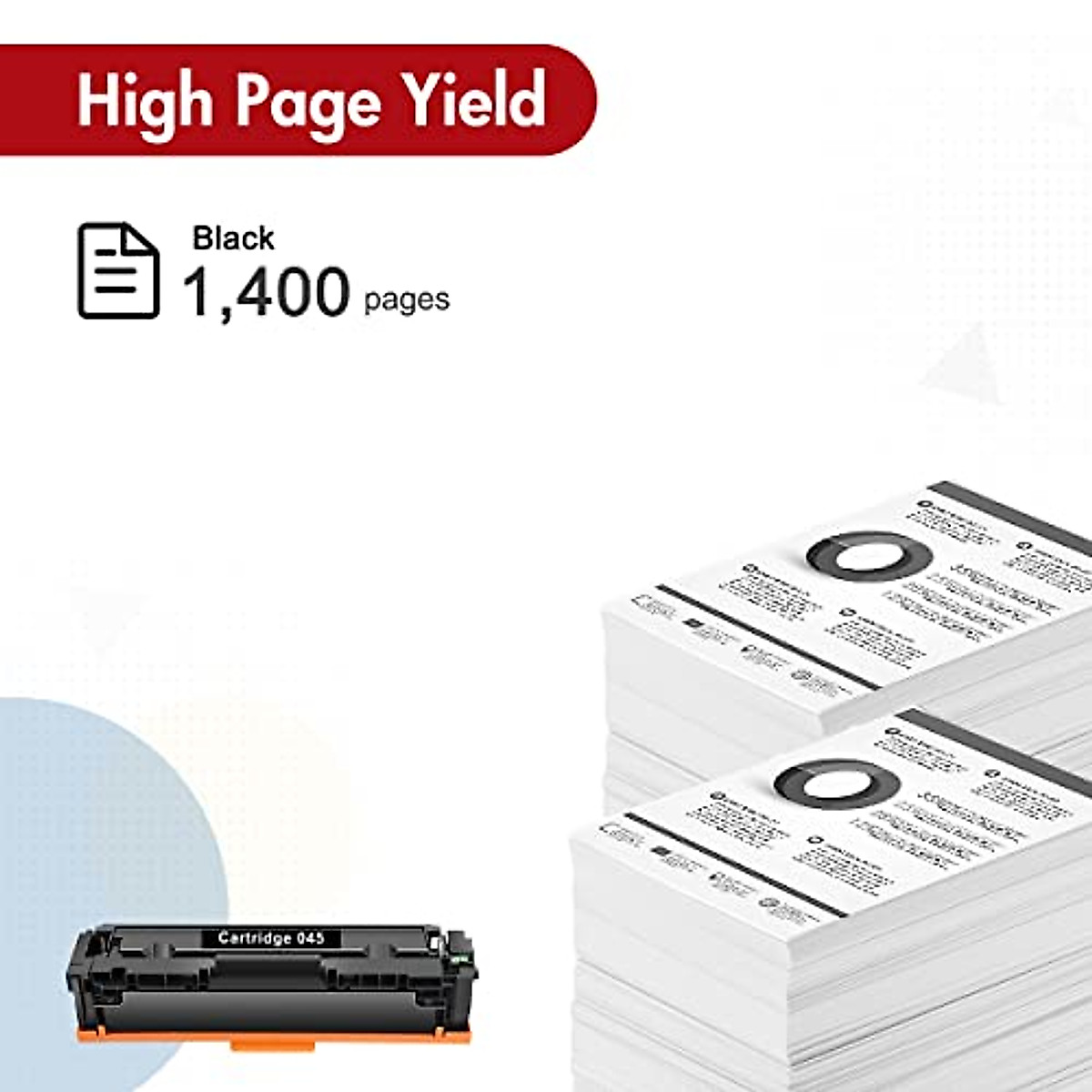 045 045H High-Yield Black Toner Cartridge 1-Pack Replacement for Canon 045H 045 Toner Cartridge Color ImageCLASS MF634Cdw MF632Cdw LBP612Cdw MF630C LBP610 Series Printer Ink