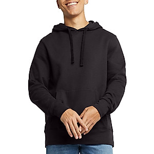 Hanes Originals Midweight Fleece Hoodie, Pullover Hooded Sweatshirt for Men, BLACK, MEDIUM