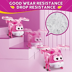 Super Wings 5" Transforming Supercharged Dizzy Airplane Toys, Action Figure Plane to Robot, Suitable for 3 4 5 Years Old Kids, Fun Flying Toy Plane for Preschool Boys and Grls, Birthday Gifts, Pink