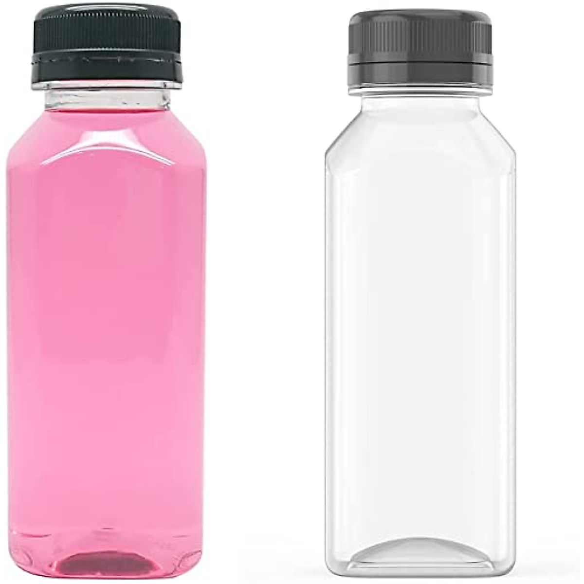 MFDSJ 10 Pcs 8 OZ Plastic Fillable Juice Bottles, Clear Bulk Beverage Containers, for milkshakes, Juice, Milk and Homemade Beverages