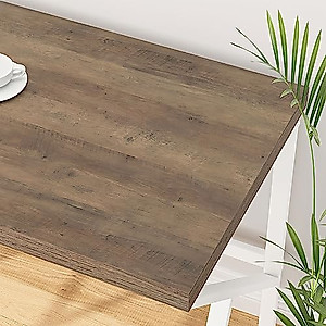 HSH Farmhouse Desk, Modern Home Office Desk, Student Desk for Bedroom Computer Table, Rustic Wood and Metal PC Laptop Computer Desk, Simple Writing Study Gaming Desk Executive Workstation, 55 Inch