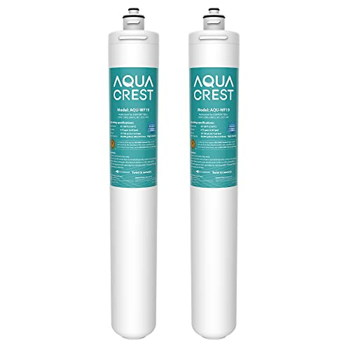 AQUA CREST I2000 2 Under Sink Water Filter, 26K Gallons, Replacement Cartridge for Everpure i2000, MC2, ESO7, MH2, EV9612-22, EV9612-56, EV9607-25, EV9613-21, NSF/ANSI 42 Certified, Pack of 2