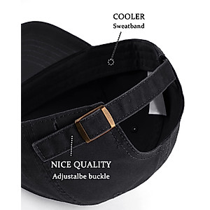 FURTALK Men and Women Vintage Washed Distressed Cotton Baseball Cap Plain Blank Adjustable Classic Baseball Hat Cap Black/Beige