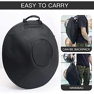 Handpan Drum, Instrument in D Minor, 10 Notes, 22 Inch Steel Hand Drum with Soft Handpan Bag,Handpan Mallets,Drum Tripod(Color:a)