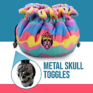 CardKingPro Immense - OCD Edition - Dice Bags with 15 Pockets - Rainbow & Pink - Capacity 200+ Dice - Great for Dice Hoarders [Patented Design]