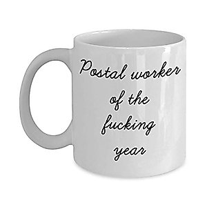 Best Postal Worker Mug Funny Appreciation Mug for Coworkers Gag Swearing Mug for Adults Novelty Tea Cup