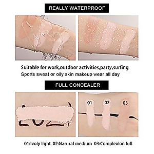 Full Concealer Powder Air Cushion CC Makeup Coverage Dark Circles,Spots, Acne, Pores,Natural Foundation Oil-Free Match Women Undertones Matte BB All Day Waterproof