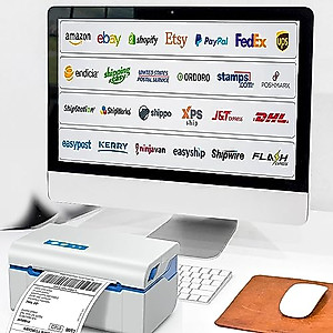 TEROW Printer 2024D Thermal Label Printer 4x6 Shipping Label Printer with 127mm/s High-Speed Printing and Auto Label Detection