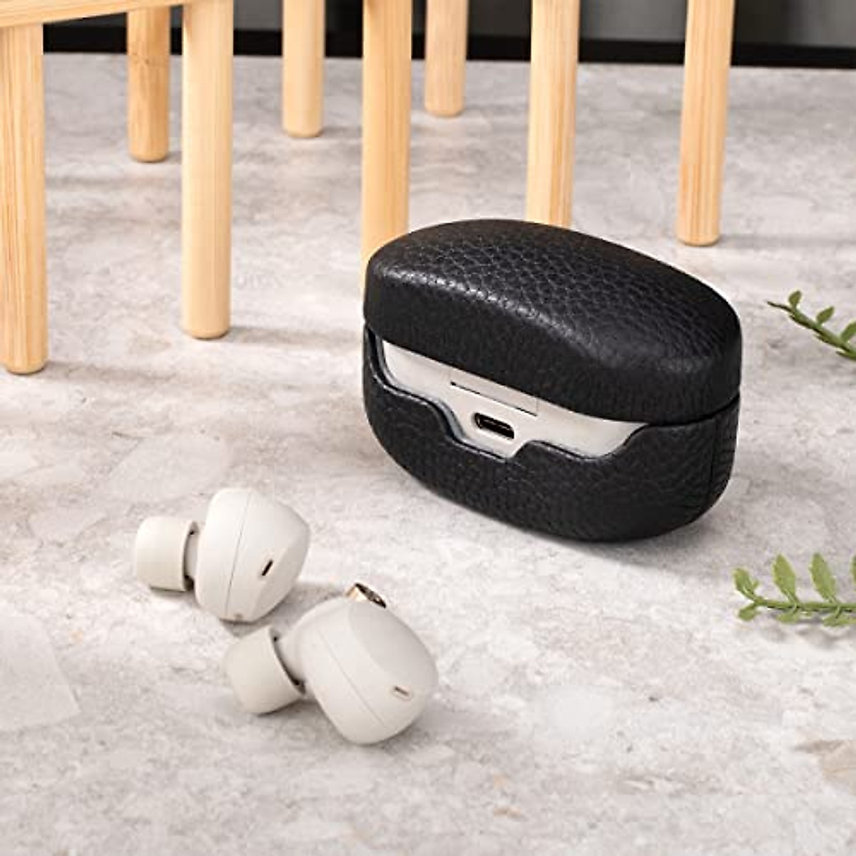 for Sony wf-1000xm4 Case,Fashion Premium Genuine Leather Business Magnetic Folio Cover for Sony wf 1000xm4