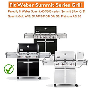 BBQ Future 7404 Reversible Cast Iron Griddle for Weber Griddle Insert Summit 400/600 Series Gas Grill Summit E670 E450 S470 E450, Grill Accessories for Weber Summit Gold, Black