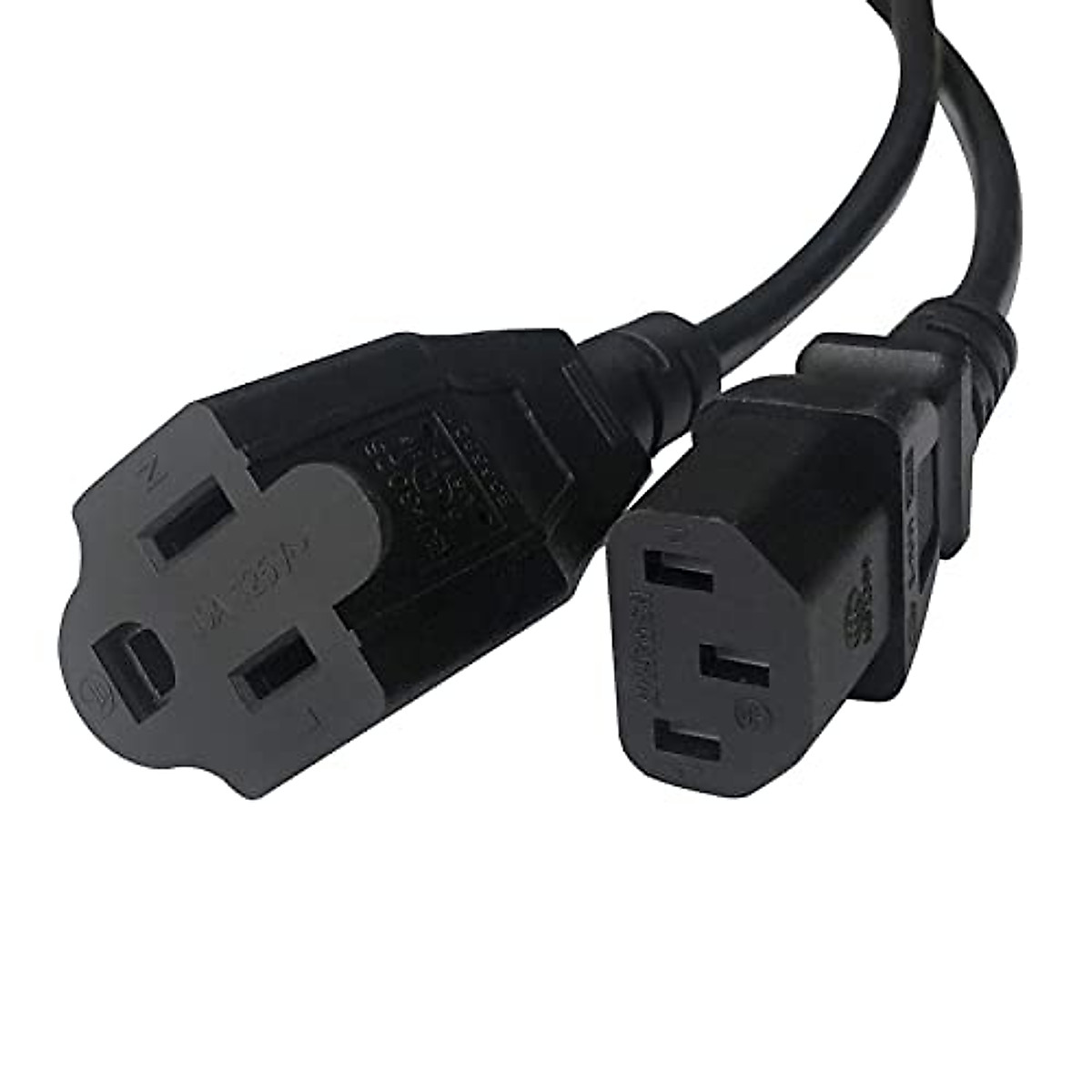 4 Pack C14 to C13+NEMA 5-15R Y Splitter Power Plug Cord