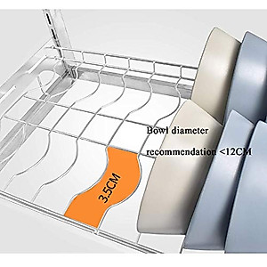 PLABCATNB Dish Storage Racks,Kitchen 201 Stainless Steel Wall-Mounted 2-Layer Dish Rack Drain Rack/Black/41.2 * 26.6 * 40.5Cm (Silver 41.2 * 26.6 * 40.5Cm)