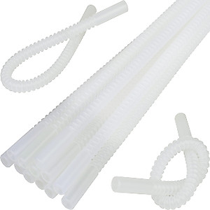 Bendable Straws - 11 inch Long Flexible Straws - Bendy Drinking Straws Reusable - 14 Pack